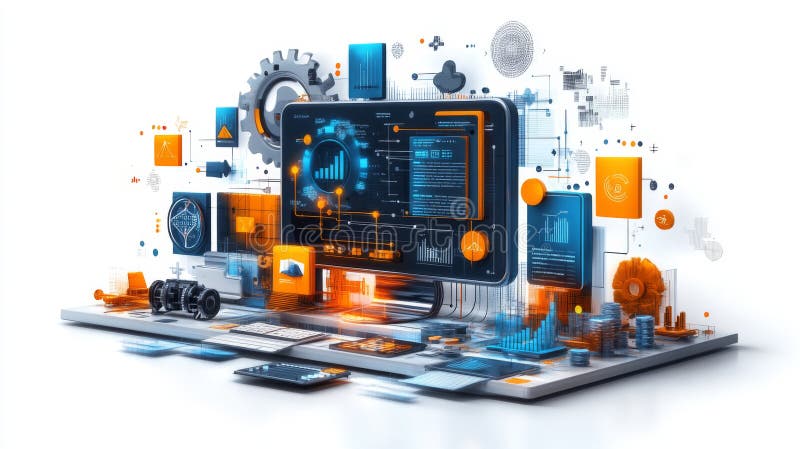 Digital Technology and Innovation Concept.Elements of Design Stock ...