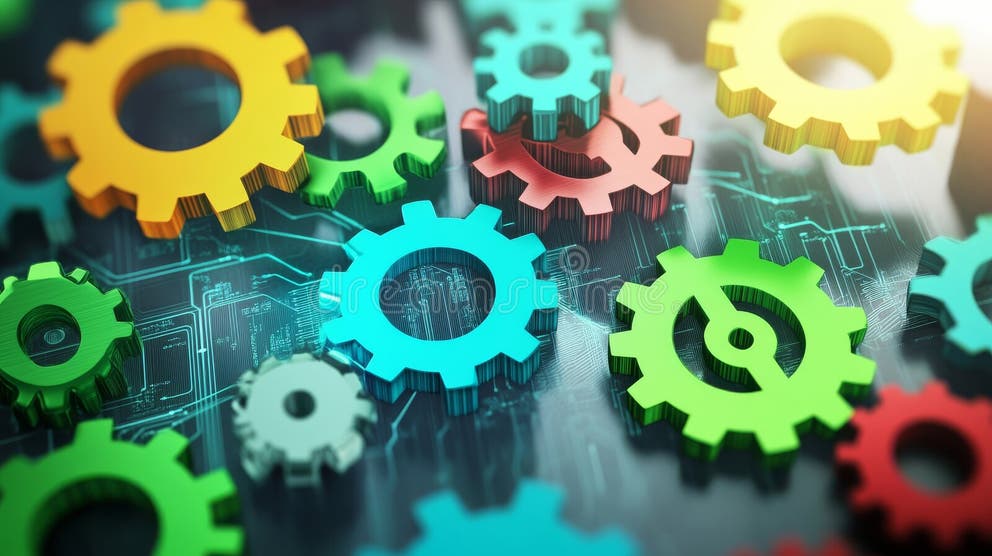 Digital Technology Integration and Automation Appear on a Screen ...