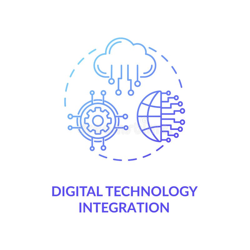 Digital Technology Integration Turquoise Concept Icon Stock Vector ...
