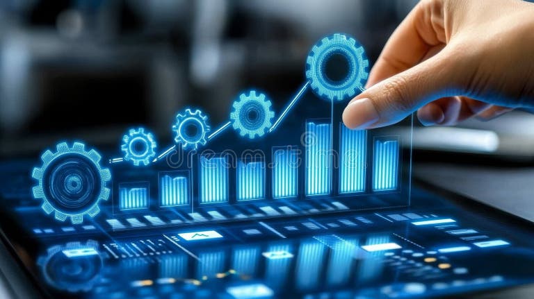 Digital Technology Interfaces Show Data and Innovative Solutions in an Abstract Format Stock ...