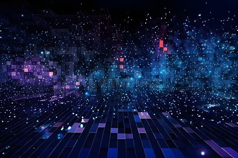 Digital Technology Internet Network Connection Blue Purple Background ...