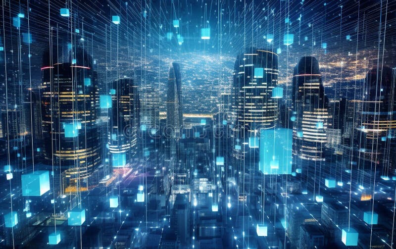 Digital Technology and Internet Network Connection with Skyline ...