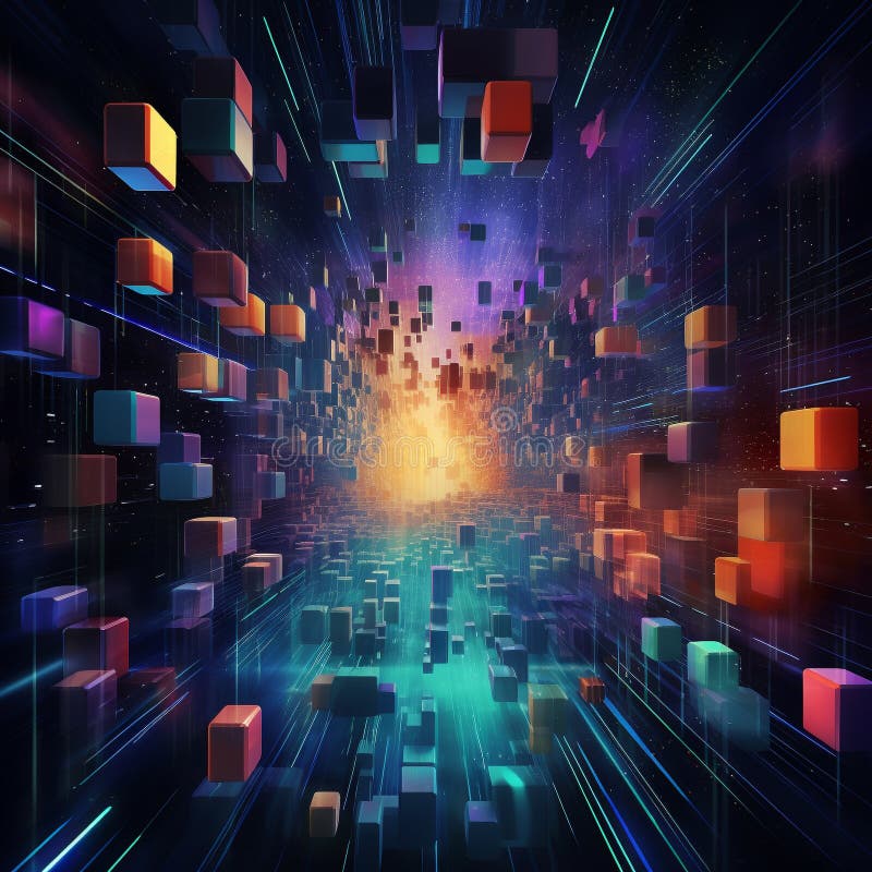 Digital Technology Data Transfer Abstract Graphic. Background Stock Illustration - Illustration ...