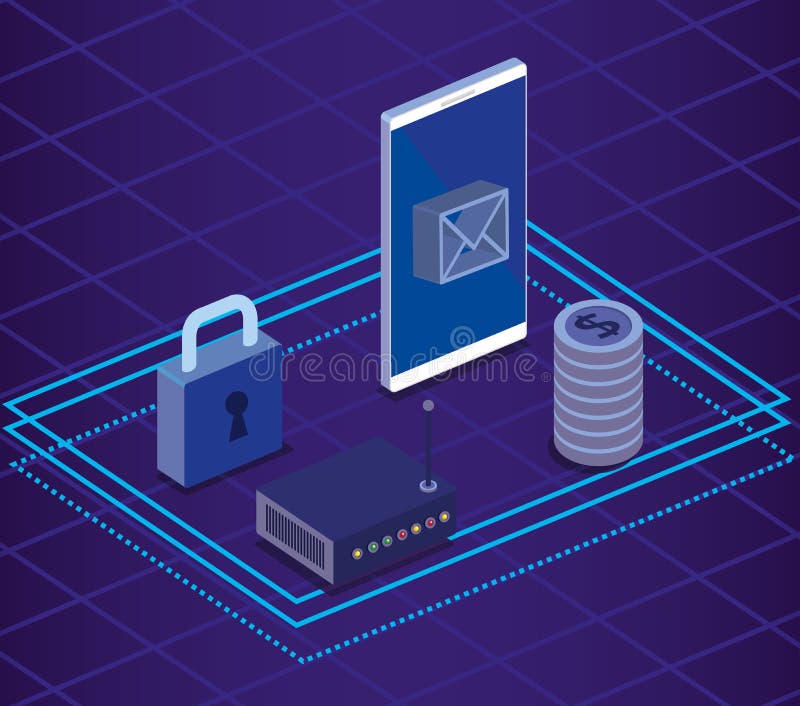 Digital Technology Isometrics Icons Stock Vector - Illustration of ...