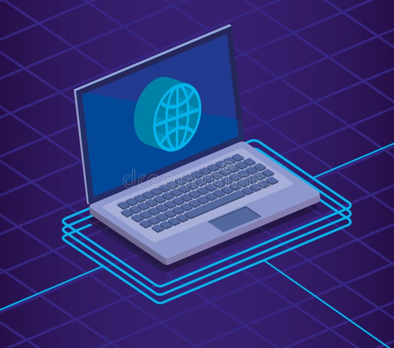 Digital Technology Isometrics Icons Stock Vector - Illustration of ...