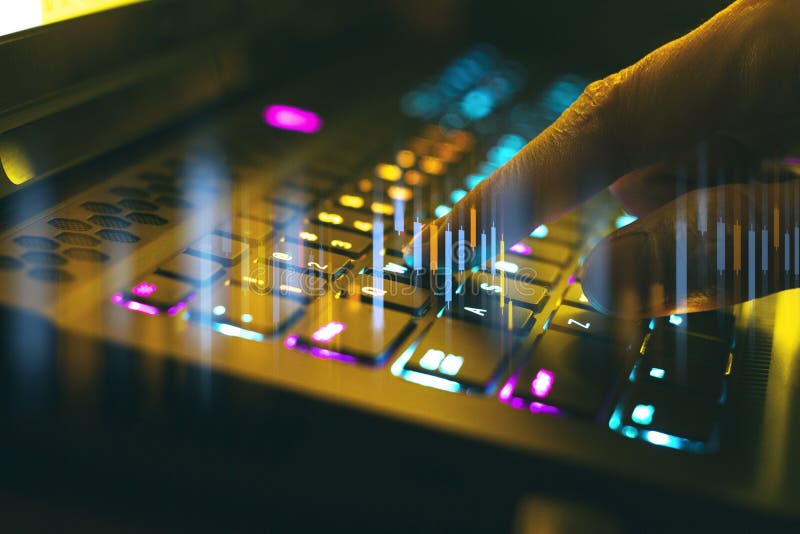 Digital Technology of Laptop Keyboard Computer, Network Ai Data ...