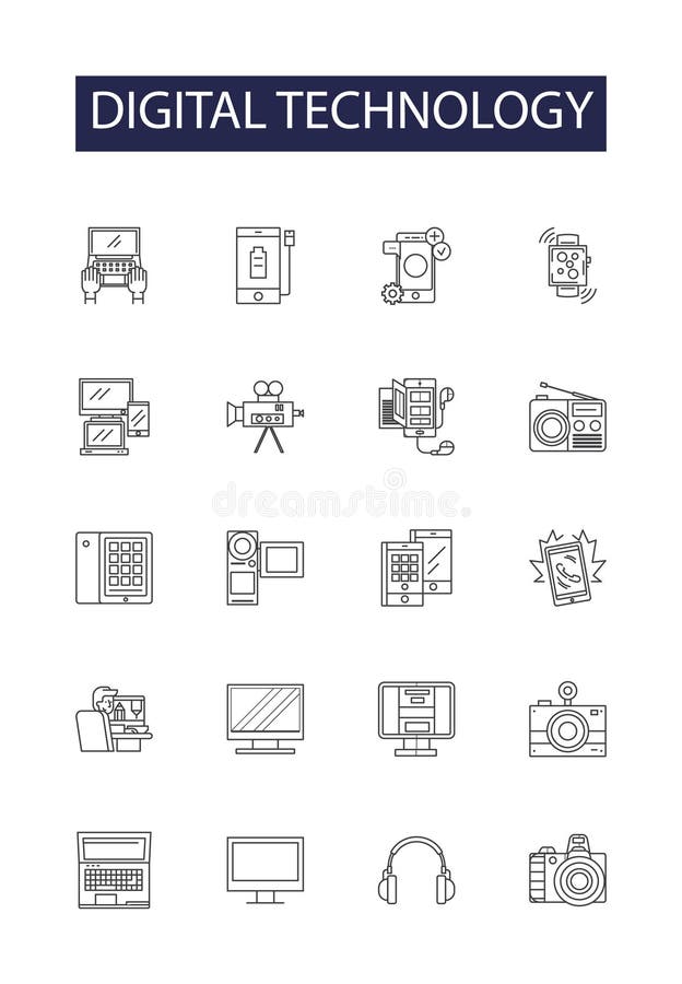 Digital Technology Line Vector Icons and Signs. Technology, Computers ... Digital Technology Line Vector Icons and Signs. Technology, Computers ...
