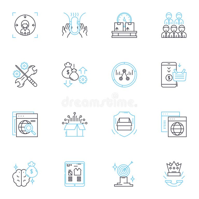 Digital Technology Linear Icons Set. Disruption, Innovation ...