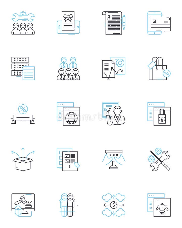 Digital Technology Linear Icons Set. Disruption, Innovation ...