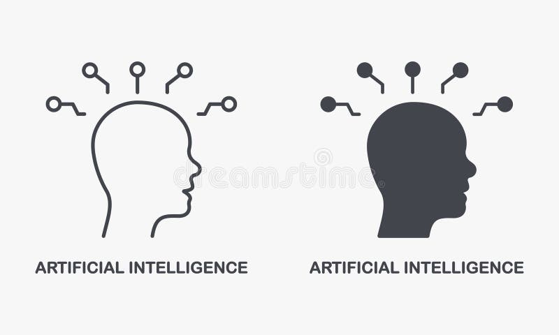 Digital Technology and Machine Learning Symbol Collection. Artificial ...