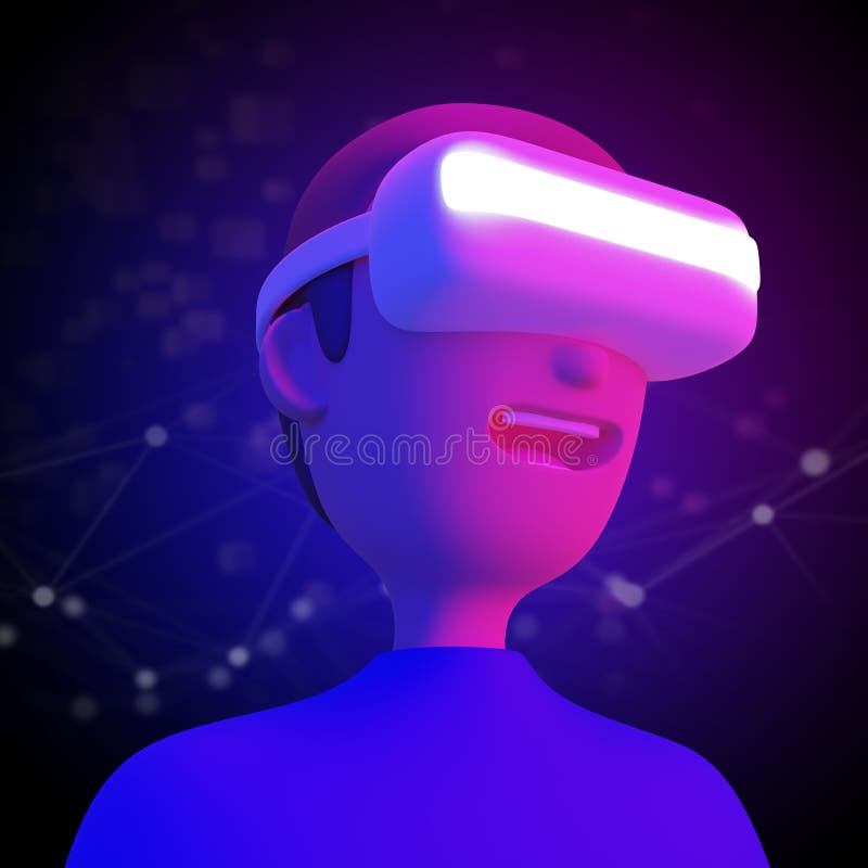 Digital Technology Metaverse Concept Design of People Wearing VR ...
