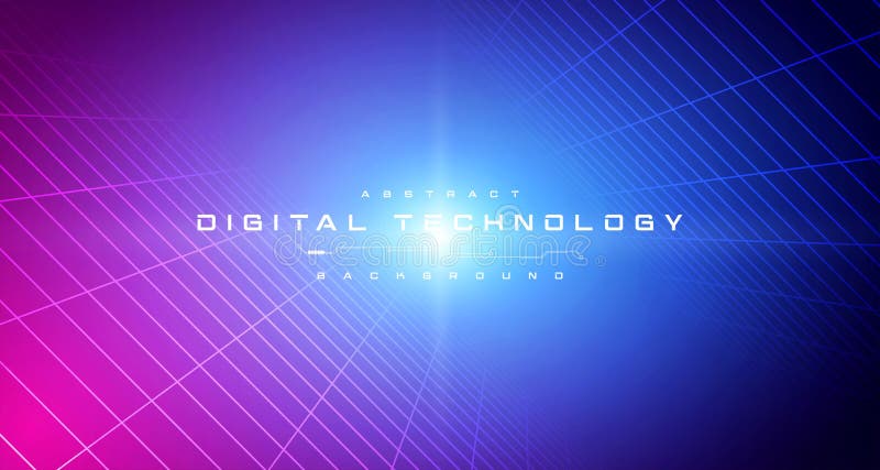 Digital Technology Metaverse Neon Blue Pink Background, Cyber ...