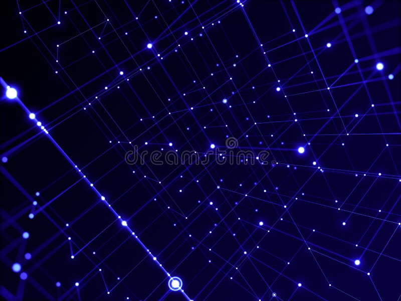 Digital Technology Network Connecting with Line Abstract Background ...