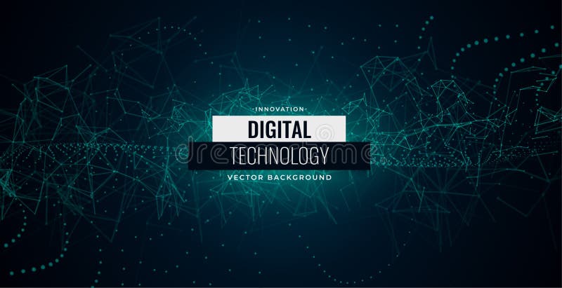 Digital Technology Particles Chaos Lines Background Stock Vector ...