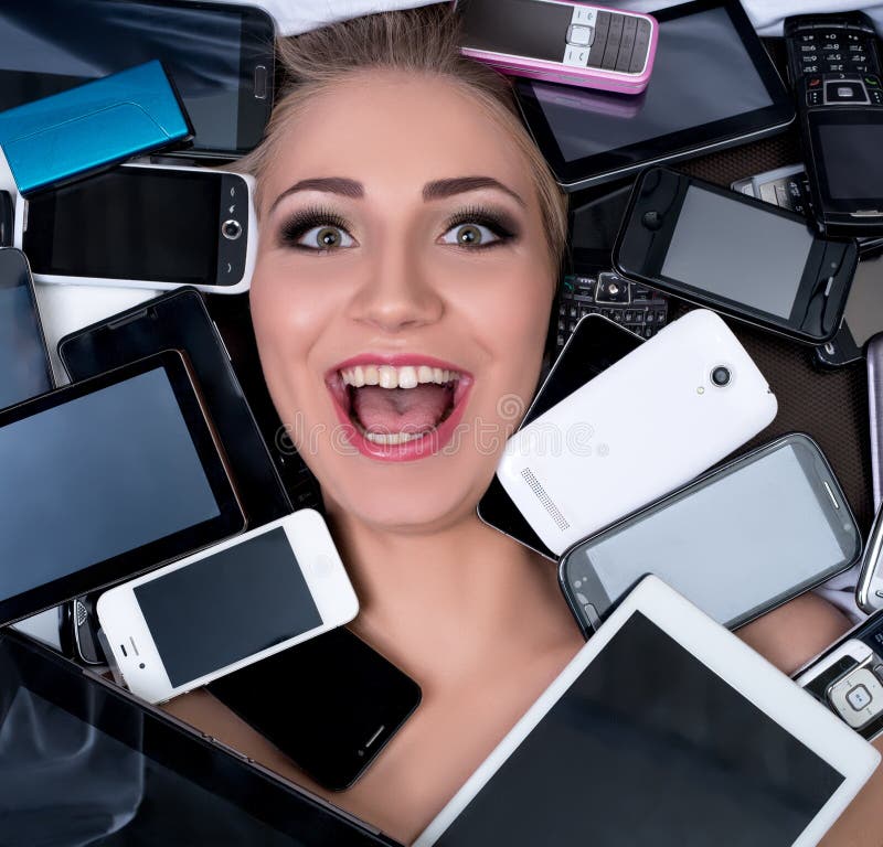 Digital Technology Progress. Happy Customer Posing Stock Photo - Image ...