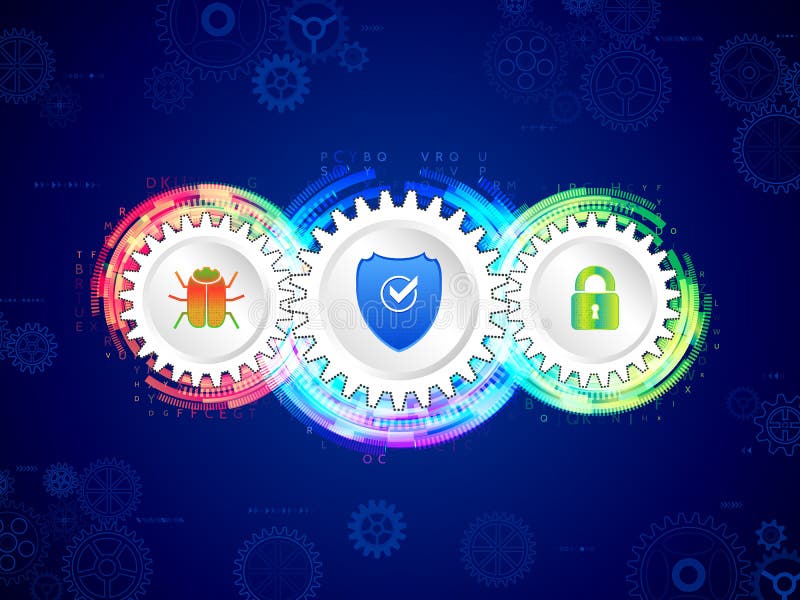 Digital Technology Protection Concept. Stock Vector - Illustration of ...