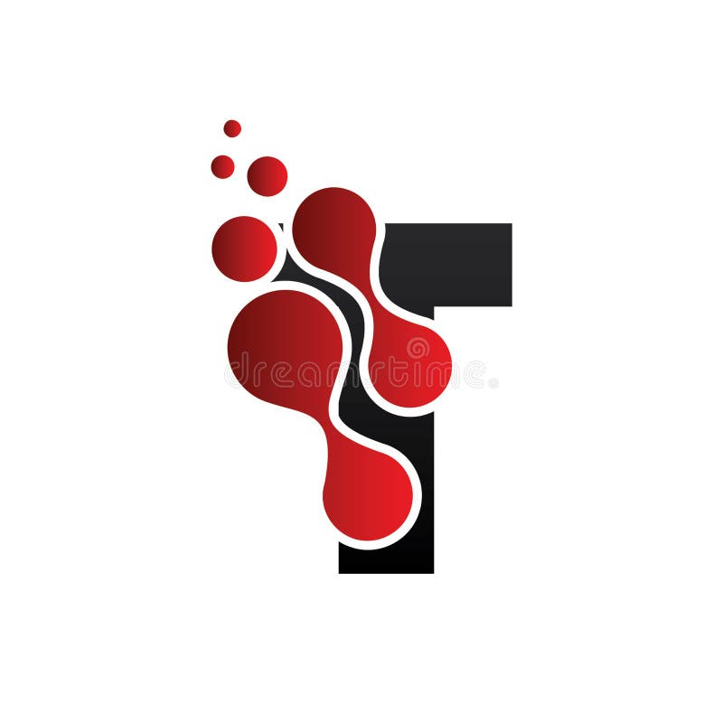 Digital Technology Red T Dotted Letter Logo Stock Illustration ...