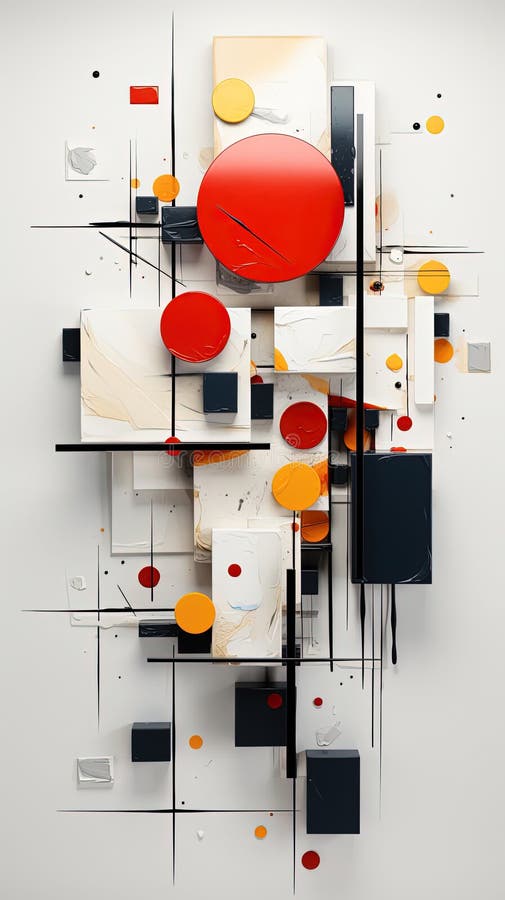 Digital Technology Red White and Black Geometric Random Round Circle ...