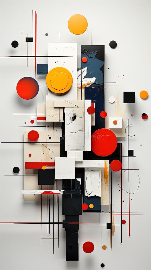 Digital Technology Red White and Black Geometric Random Round Circle ...