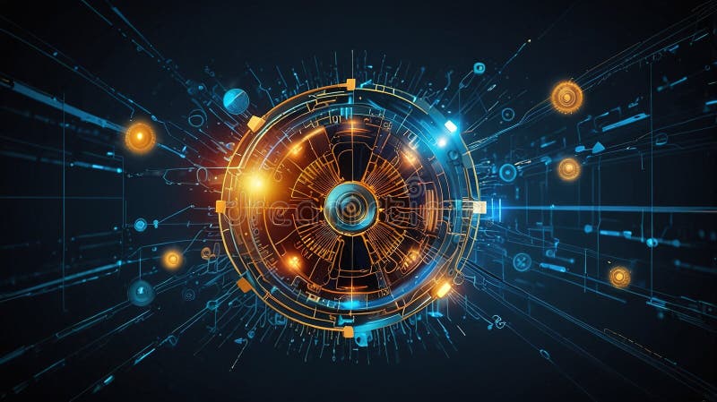 Digital Technology and Science Background Stock Illustration ...