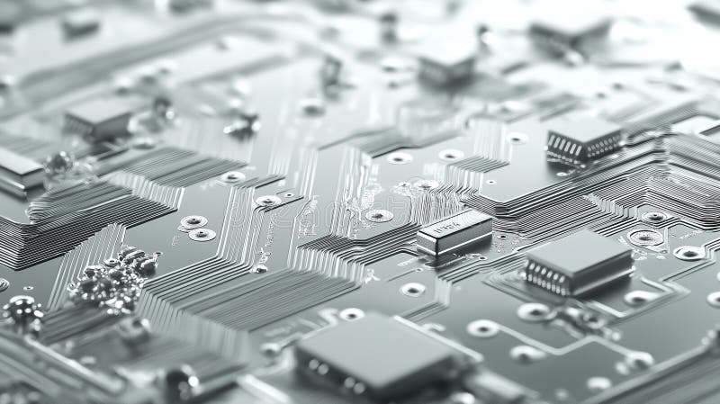 Digital Technology Silver Metallic Abstract Background Concept with ...