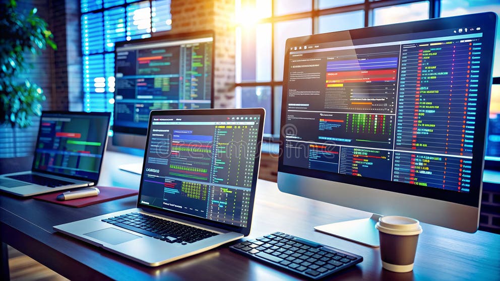 Digital Technology, Software Development Concept. Coding Programmer ...