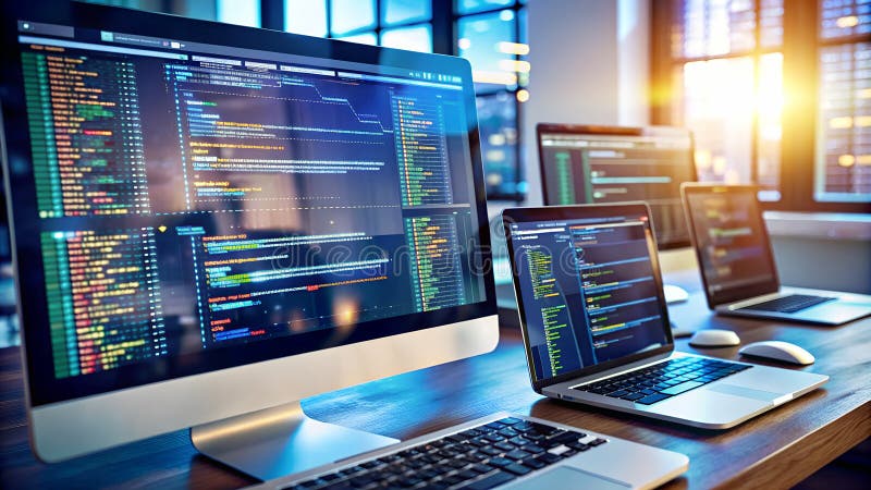Digital Technology Software Development Concept Coding Programmer Software Engineer Working