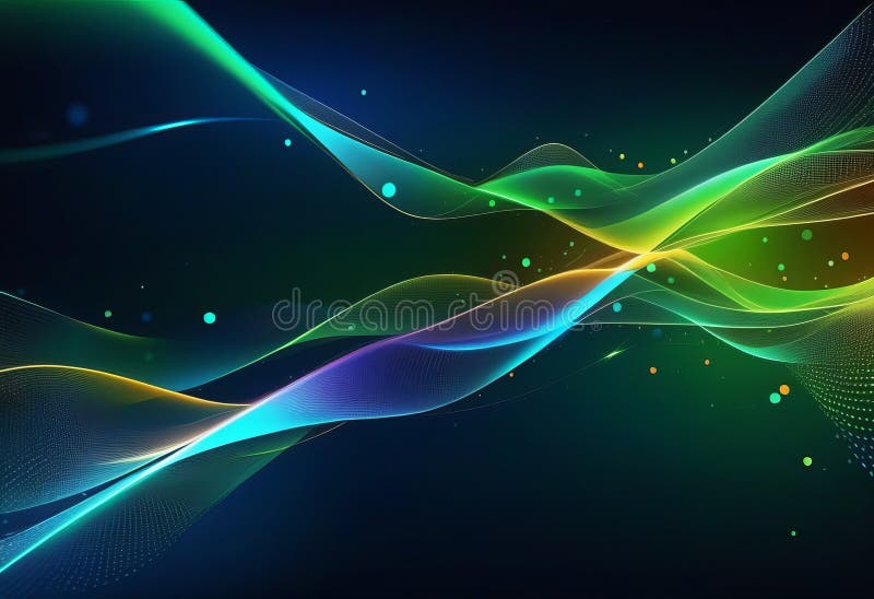 Digital Technology Speed Connect Blue Green Background Stock ...
