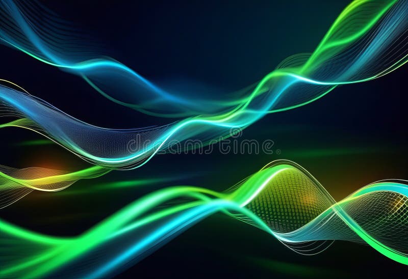 Digital Technology Speed Connect Blue Green Background Stock ...