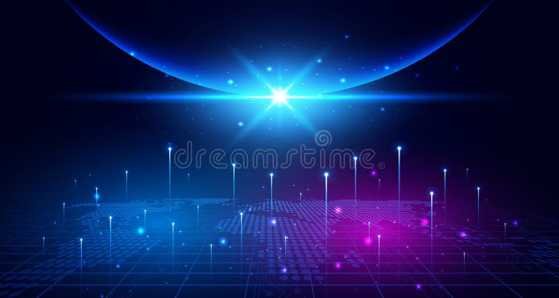 Digital Technology Speed Internet Network Connection Blue Purple ...