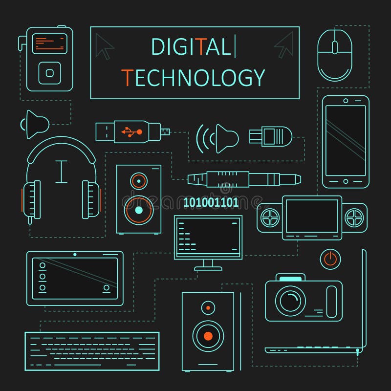 Digital technology stock vector. Illustration of communication - 87946784