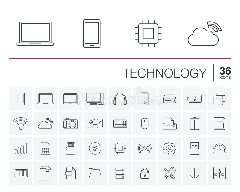 Digital Technology Vector Icons Stock Vector - Illustration of cloud ...