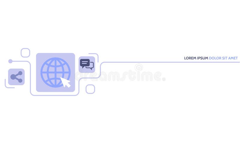 Digital Technology, Working Process Border, Banner Vector Illustration ...