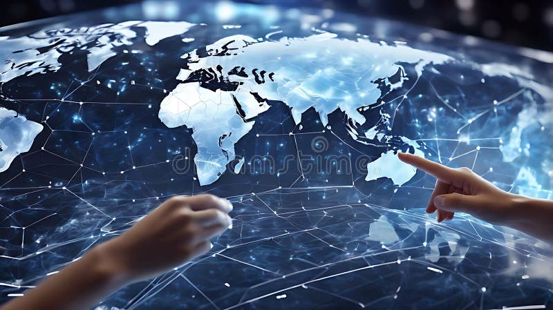 Digital Technology World. Business Virtual Concept Background Template for Brochure Stock ...