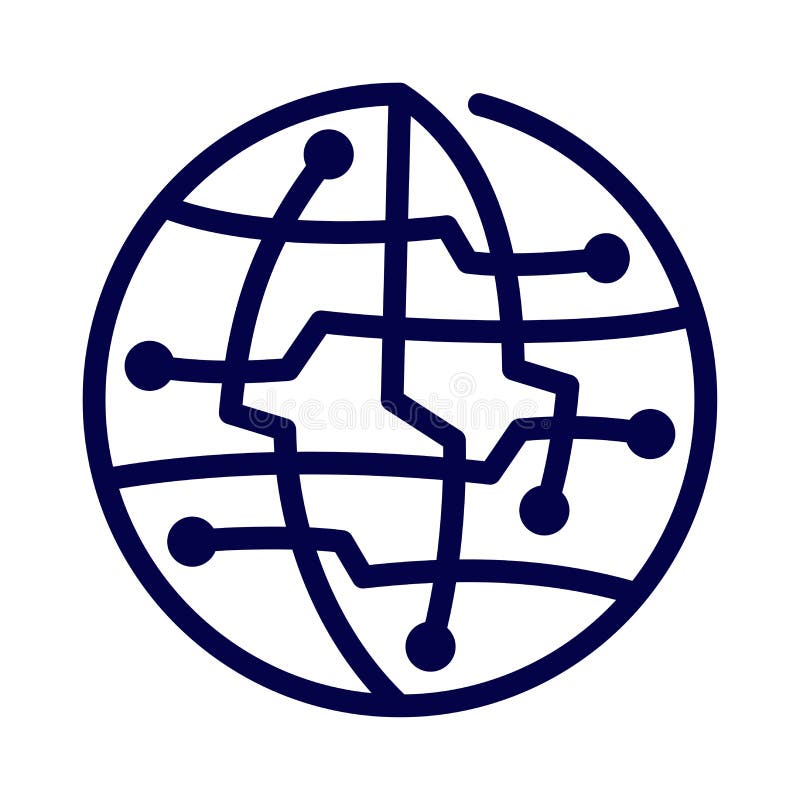 Digital Technology World Logo Icon Illustration Brand Identity Stock ...