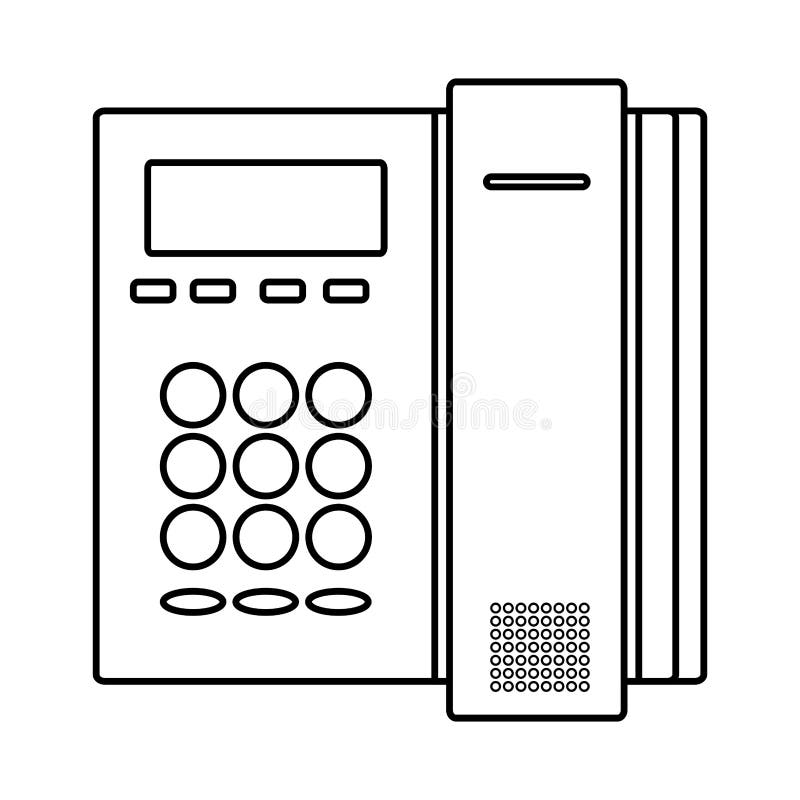 Digital Telephone Office Icon Stock Vector - Illustration of talk ...