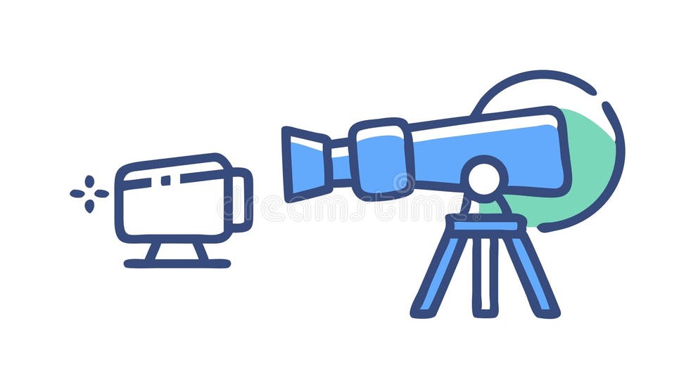 Digital Telescope Computer Interface Modern, Vector Design Generative ...