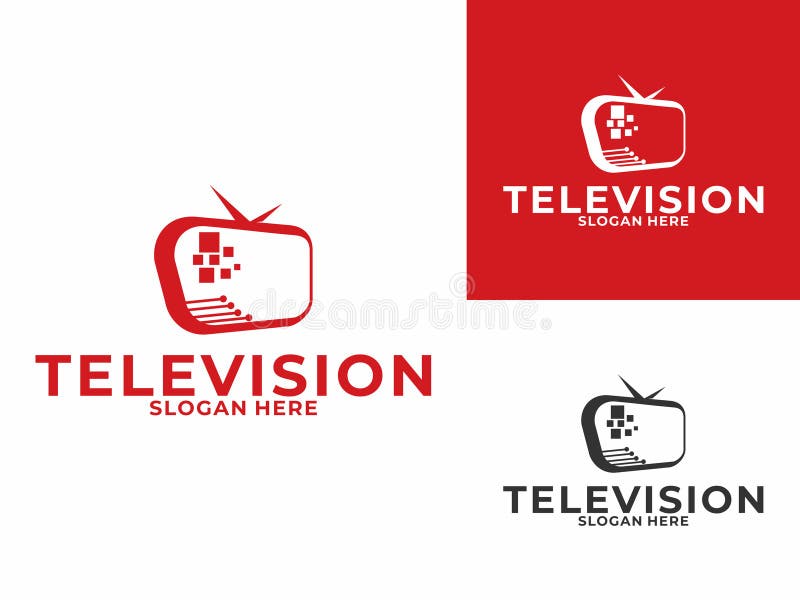 Digital Television Logo. Online TV or TV Apps Logo Design Vector. TV or ...