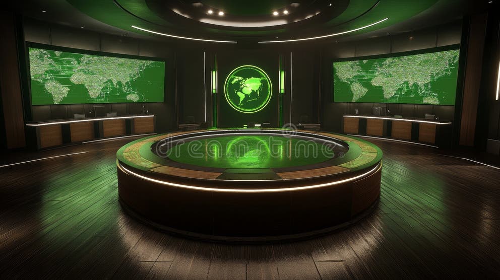 Digital Television Studio News Set. Chroma Key Backdrop Stock Photo ...