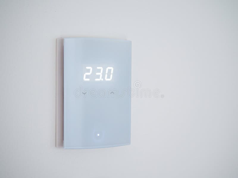 Digital Temperature Control Panel with Sensor Buttons Stock Image ...