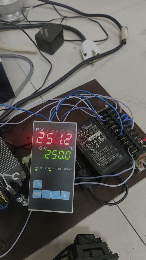 Digital Temperature Controller Displaying 25.12 Degrees Celsius Stock ...