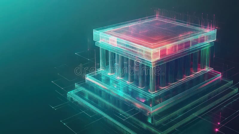 Digital Temple, a Futuristic Vision of Classical Architecture Stock ...