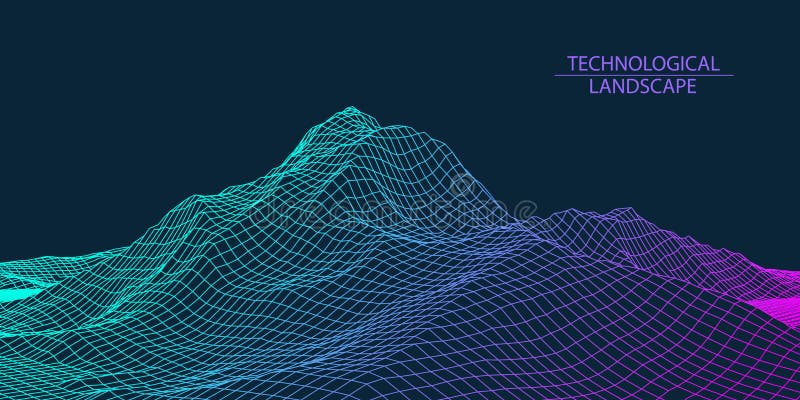 Digital Mountain Technology Logo Designs Inspiration Isolated on White ...