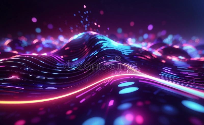 Abstract Data Landscape. Generative AI Stock Illustration ...