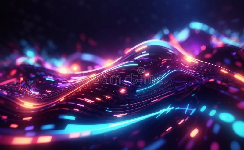 Abstract Data Landscape. Generative AI Stock Illustration ...