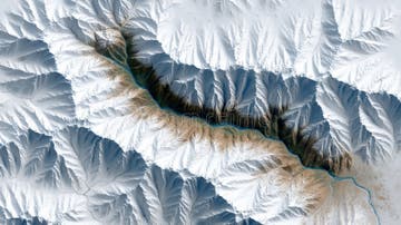 Digital Terrain Model with Elevation Lines. Topographical Mapping ...