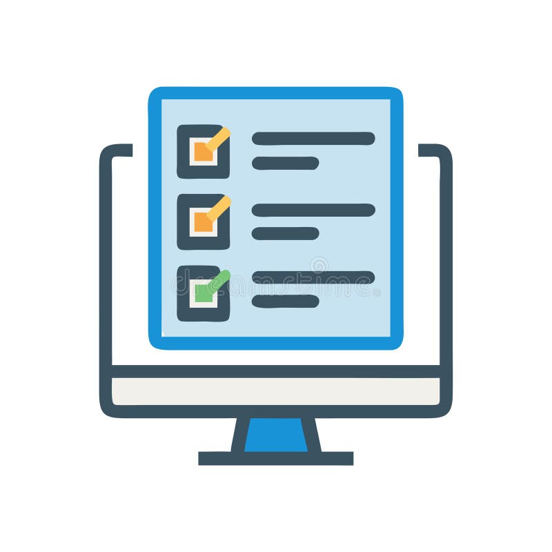 Digital Test Icon for Educational Evaluation Stock Vector ...