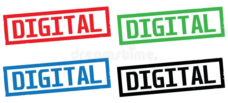 DIGITAL Text, on Rectangle Border Stamp Sign. Stock Illustration ...