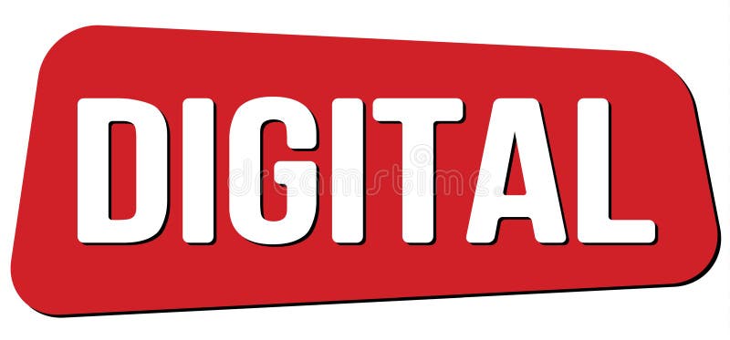 DIGITAL Text on Red Trapeze Stamp Sign Stock Illustration ...