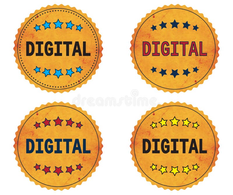 DIGITAL Text, on Round Wavy Border Vintage, Stamp Badge. Stock ...